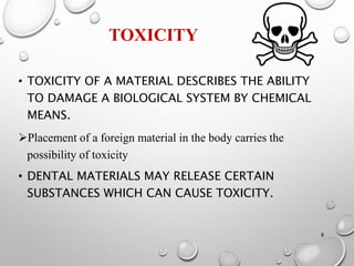 Biocompatibility of dental materials- kelly | PPTX