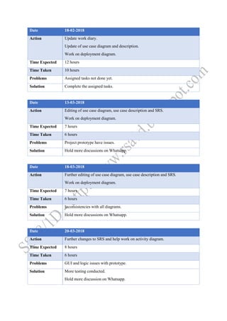 ZC - Project Work Diary | PDF
