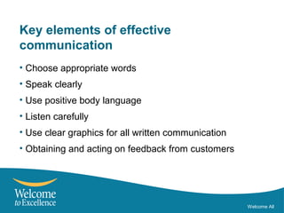 Welcome All: Communicating Effectively | PPT