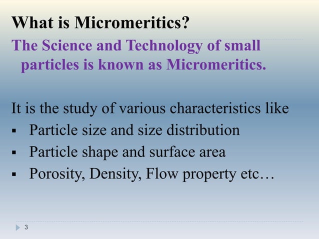Micromeritics | PPTX | Chemistry | Science