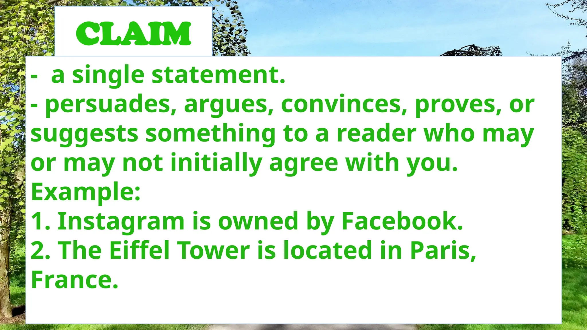 Three Forms of Claims: Claim of Fact, Value, Policy | PPTX