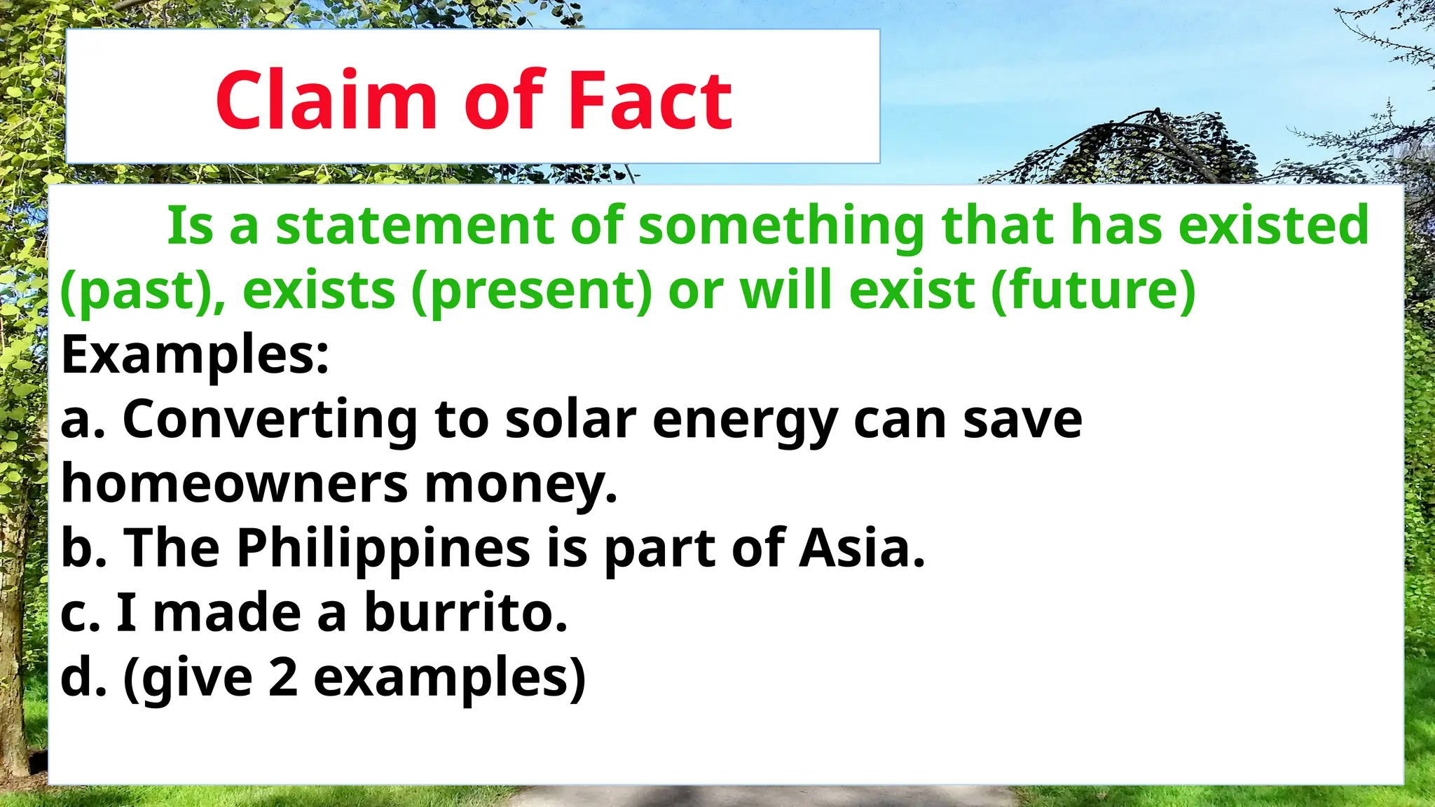 Three Forms of Claims: Claim of Fact, Value, Policy | PPTX