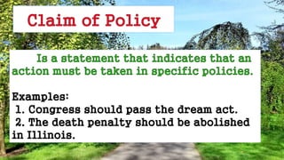Claims of Fact, Value and Policy | PPTX