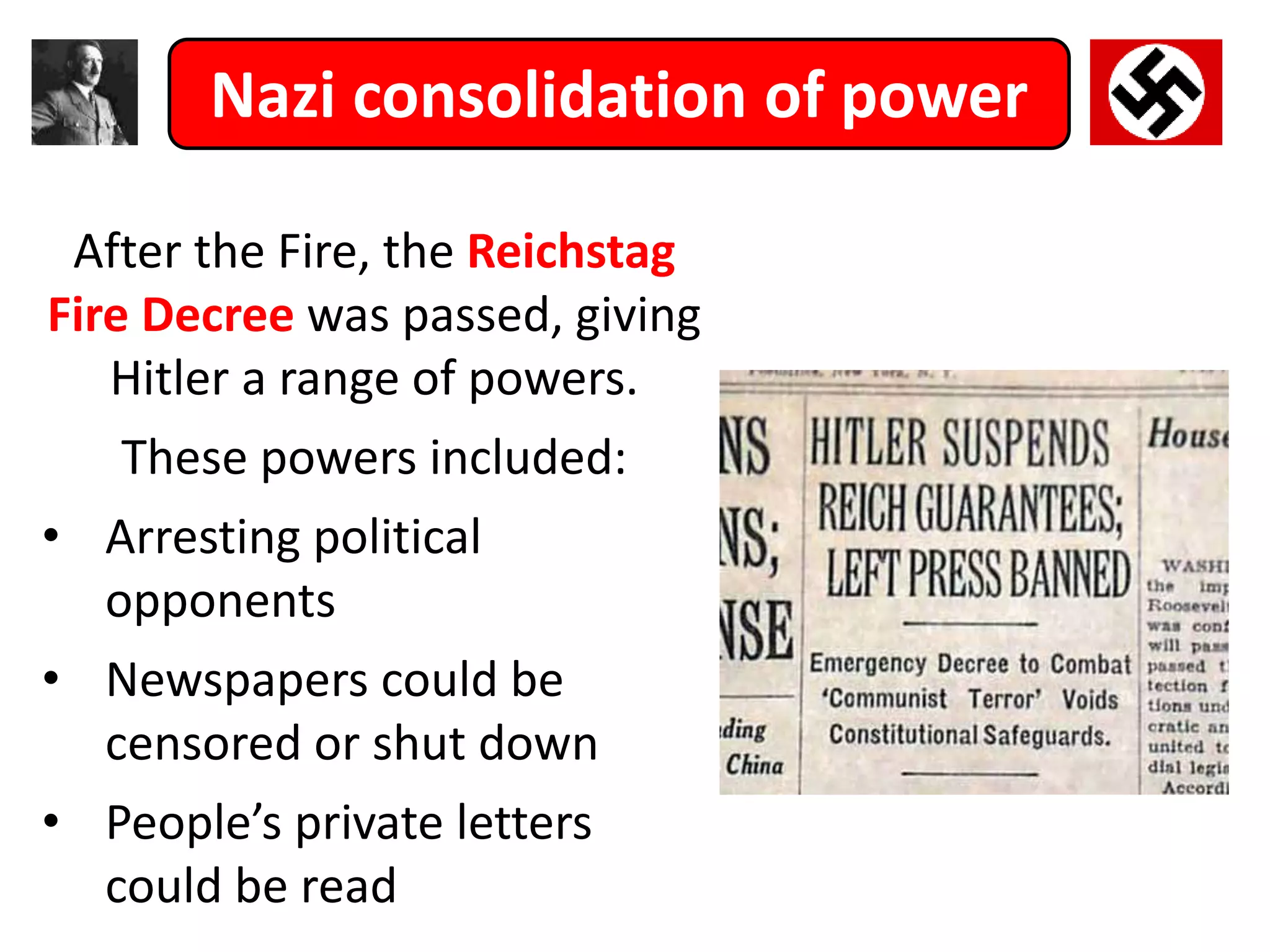 Hitler and Nazi Germany - nazi consolidation of power | PPTX