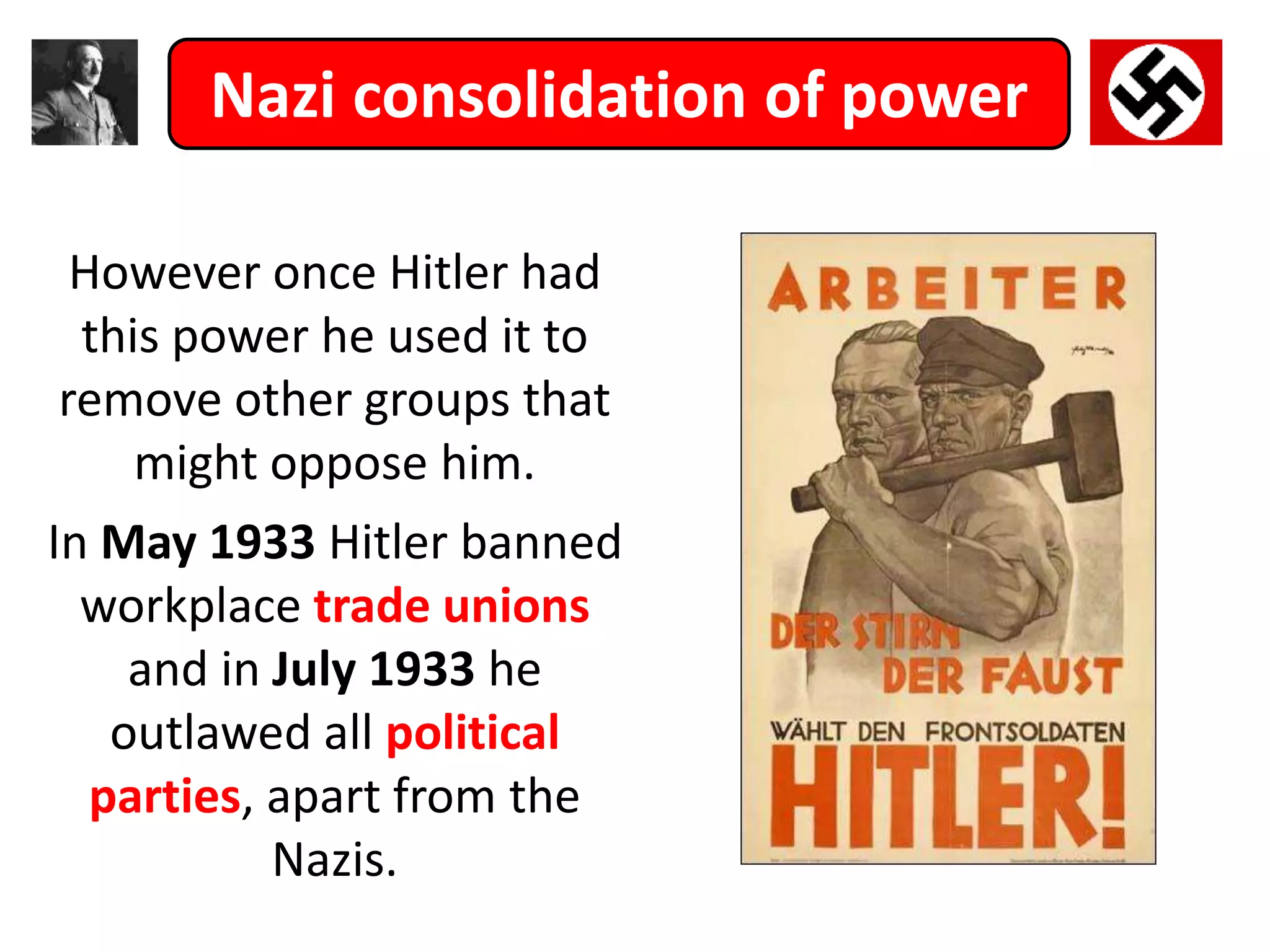 Hitler and Nazi Germany - nazi consolidation of power | PPTX