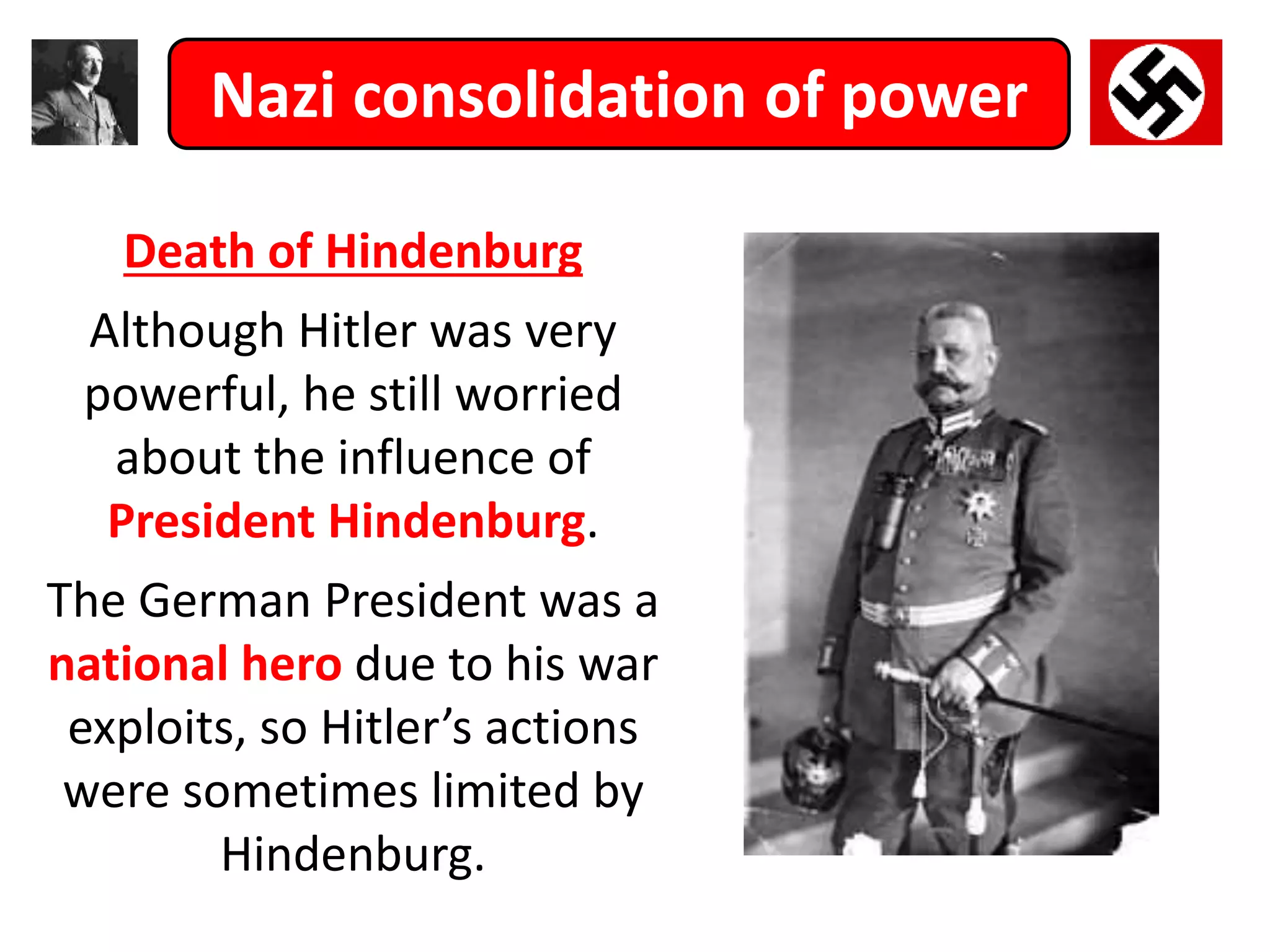 Hitler and Nazi Germany - nazi consolidation of power | PPTX