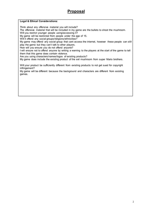 4. proposal | DOCX | Roleplaying Games | Games and Puzzles