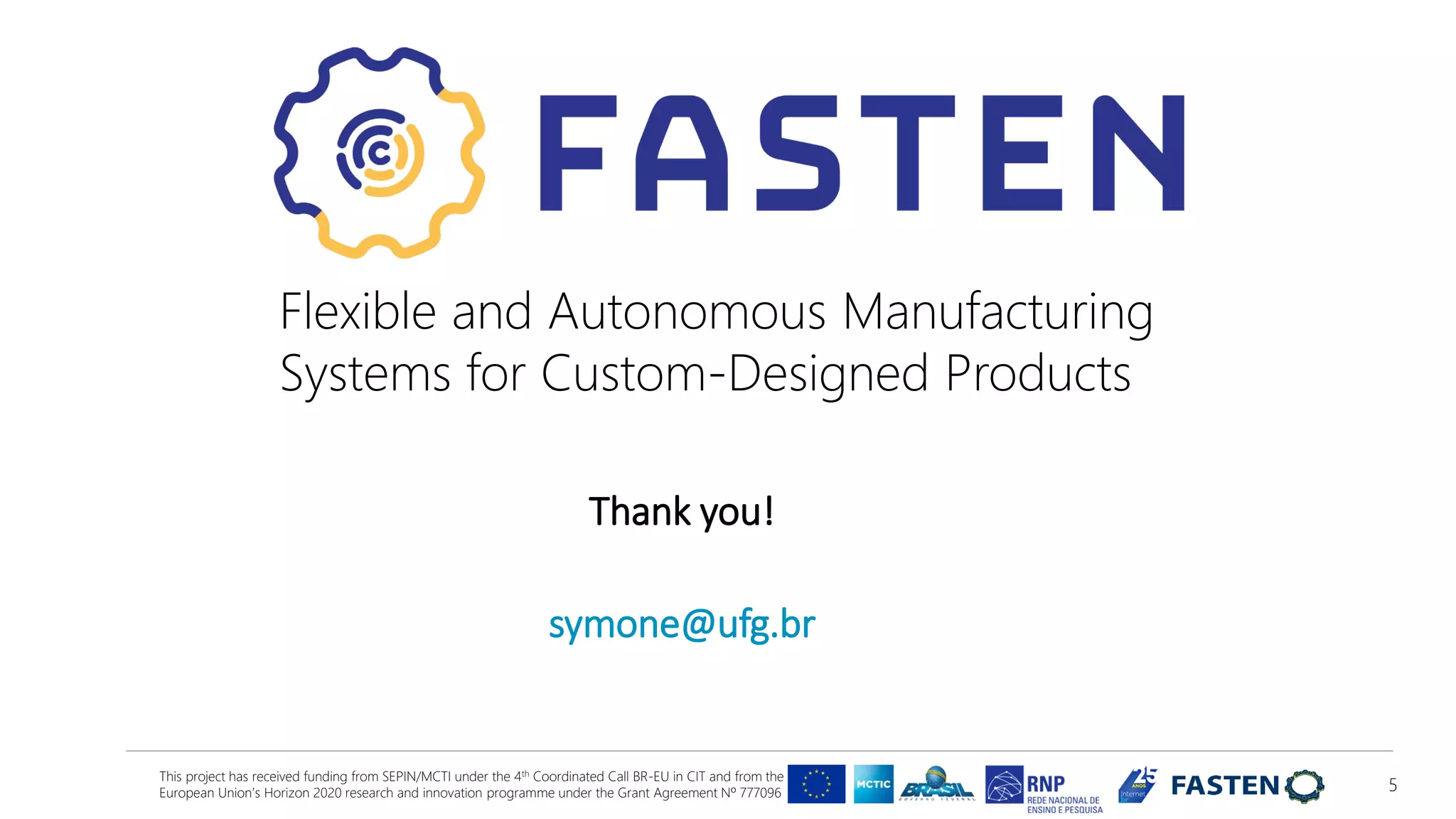 FASTEN – Flexible and Autonomous Manufacturing | PDF