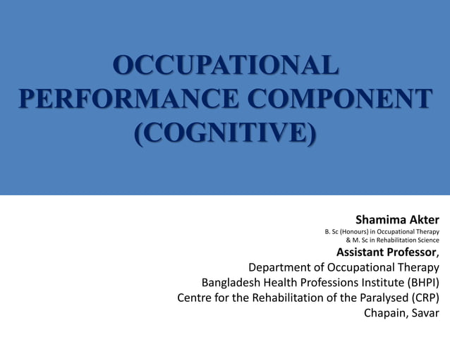 cognitive component | PPTX | Educational Assessment | Education