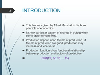 Law of variable proportion | PPTX