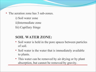 Sub surface water | PPT | Geography | Science