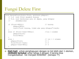 4.1 Operasi Dasar Singly Linked List 1 (primitive list) | PPT
