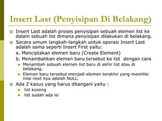 4.1 Operasi Dasar Singly Linked List 1 (primitive list) | PPT