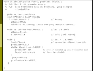 4.1 Operasi Dasar Singly Linked List 1 (primitive list) | PPT