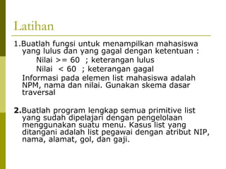 4.1 Operasi Dasar Singly Linked List 1 (primitive list) | PPT