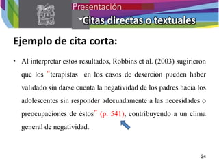 4.4 conocer las normas para citar y elaborar referencias con formato ...