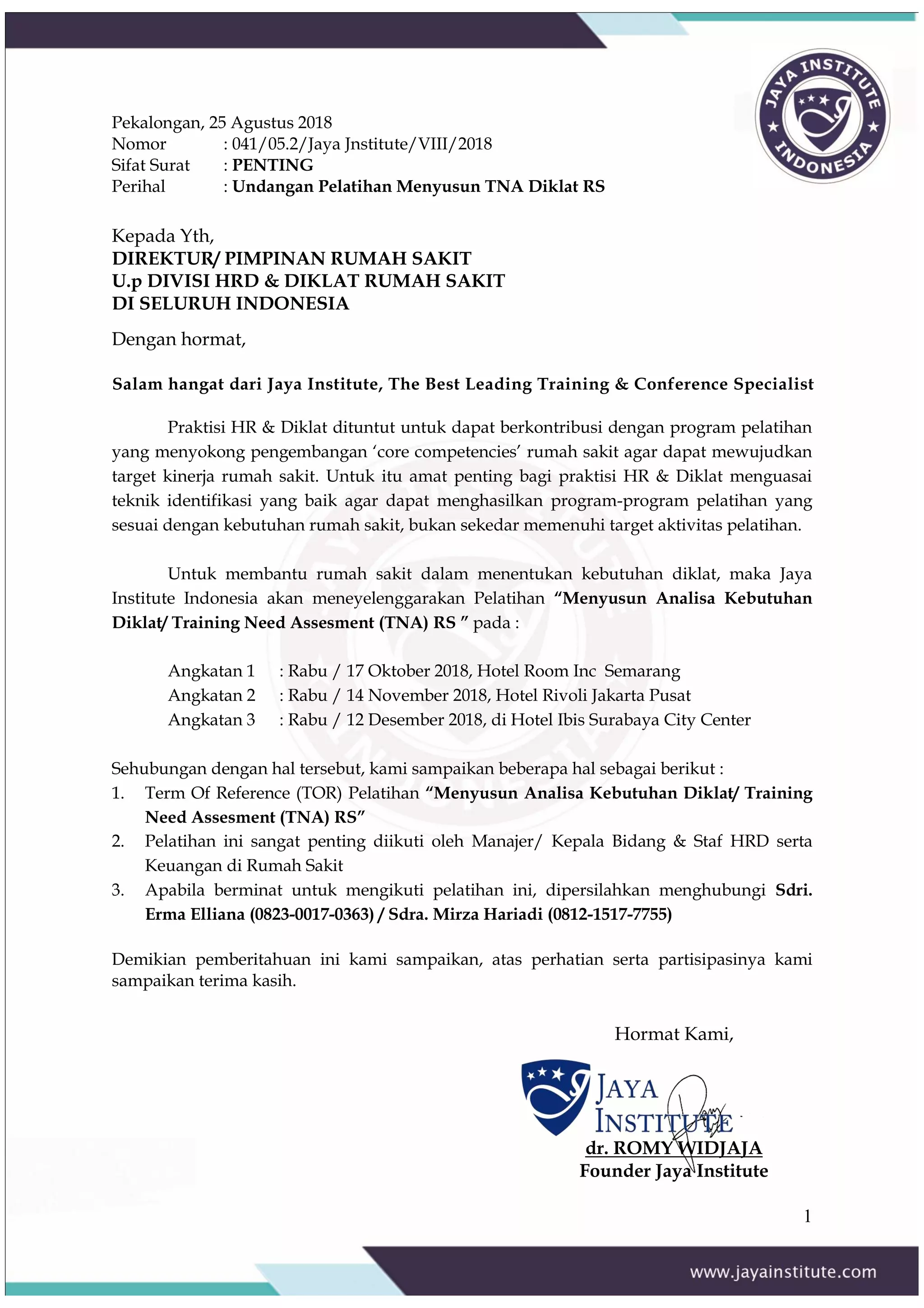 4. tor pelatihan tna | PDF