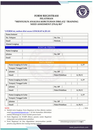 4. tor pelatihan tna | PDF