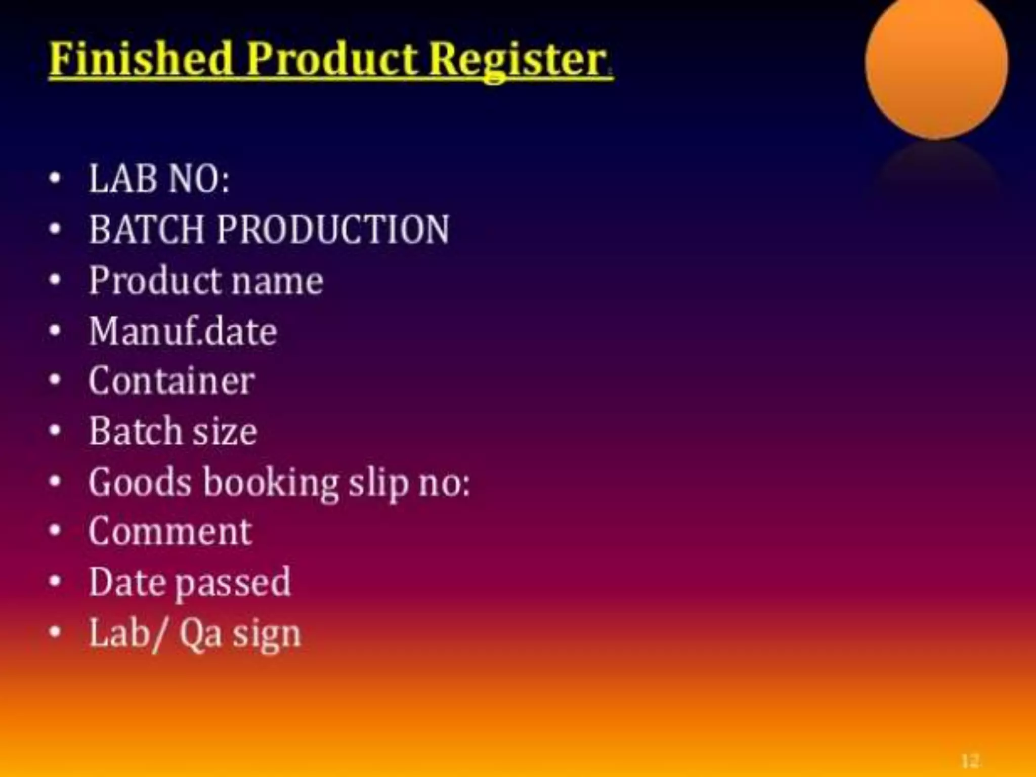 release of finished products | PPTX
