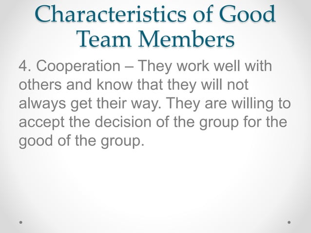 Characteristics of Good Team Members | PPTX | Career Advice | Careers