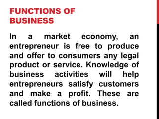 Functions of Business | PPTX