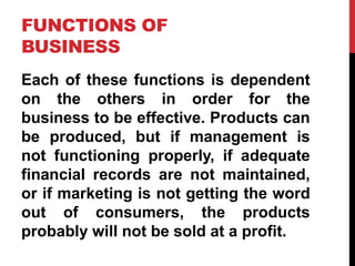 Functions of Business | PPTX
