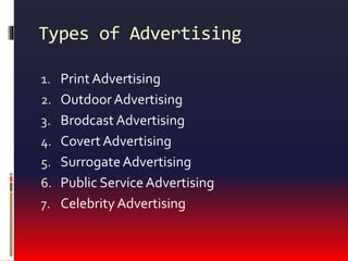 Types and Purpose of Advertising | PPT