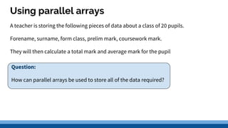 4.1 data structures parallel arrays | PPTX