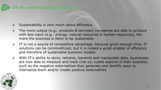Green ICT - Sustainability, Effectiveness and company maturity | PDF