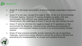 Green ICT - Sustainability, Effectiveness and company maturity | PDF
