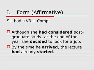 The Past Perfect & The Past Perfect Continuous Tense | PPT