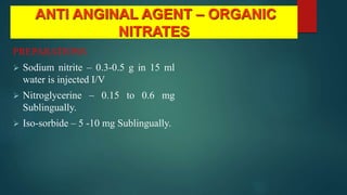 Antianginal agents | PPTX