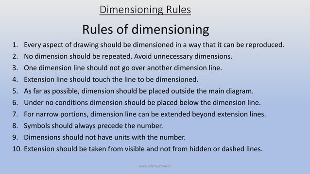 Dimensioning Rules in Engineering Drawing | PPTX | Drawing and ...
