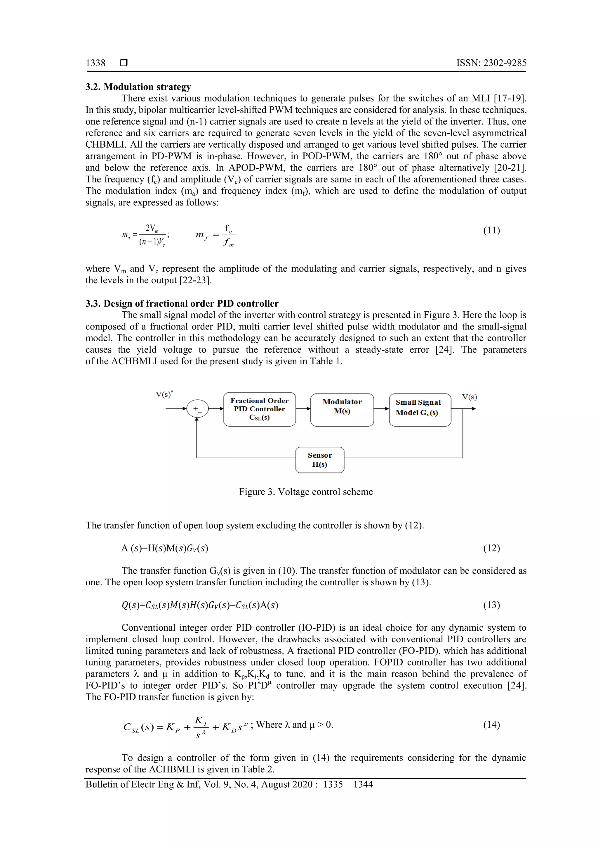 Improved Performance With Fractional Order Control For Asymmetrical