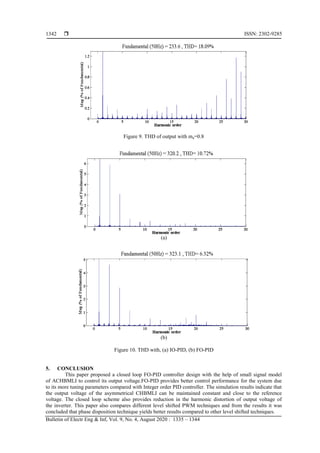 Improved performance with fractional order control for asymmetrical cascaded H-bridge multilevel ...