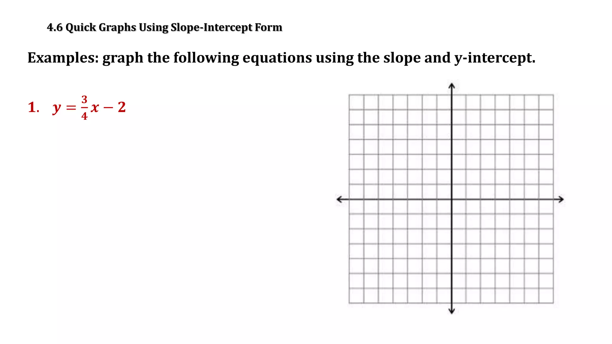 4.6 quick graphs using slope intercept form | PPT