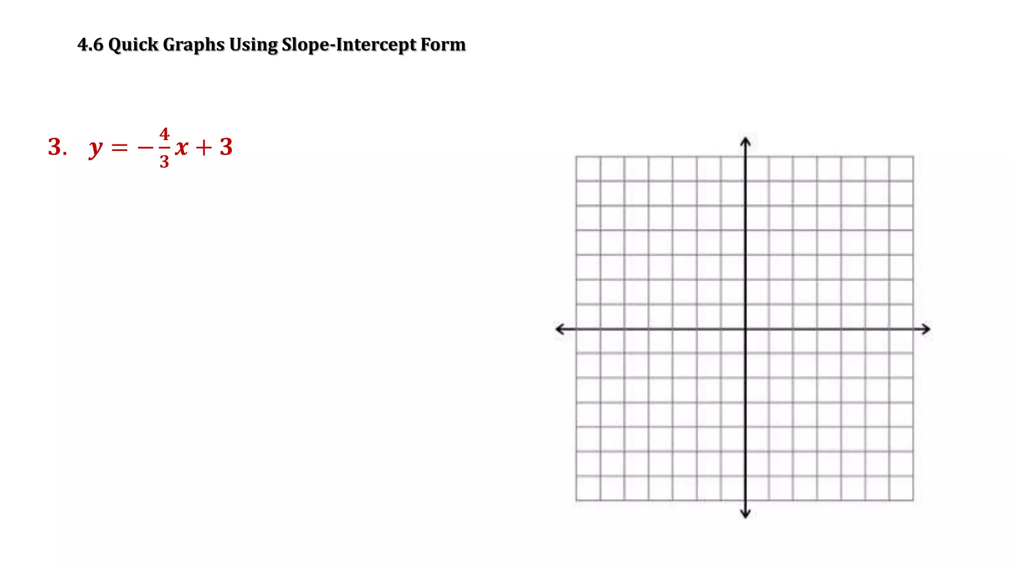 4.6 quick graphs using slope intercept form | PPT