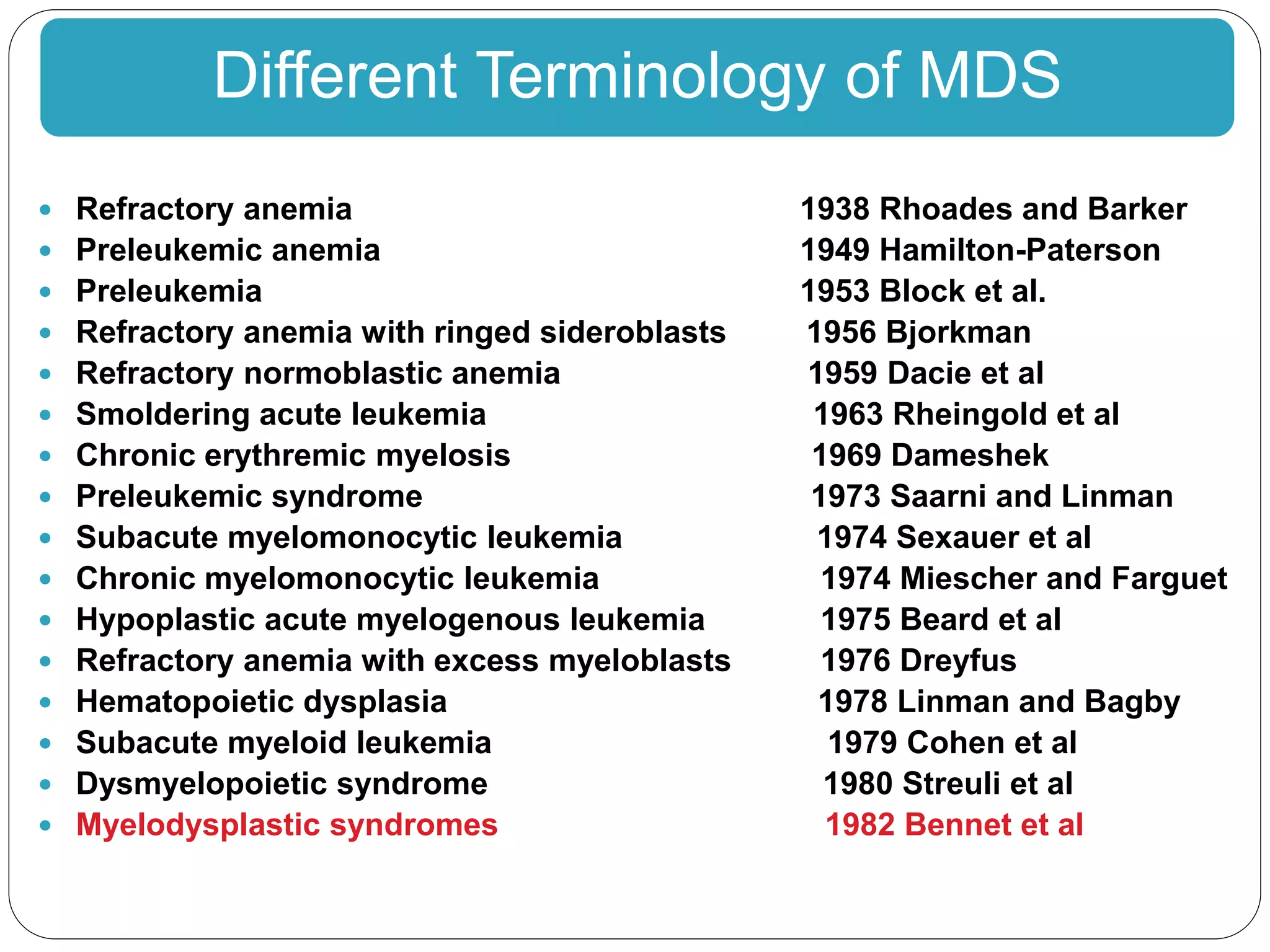 Myelodysplastic Syndrome | PPTX