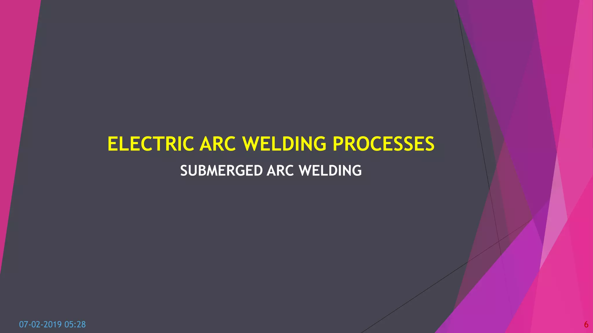 Electric arc welding processes MIG,SAW,ESW | PPTX