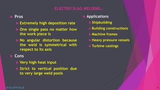 Electric arc welding processes MIG,SAW,ESW | PPT