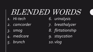 Compound and Blended Words | PPTX