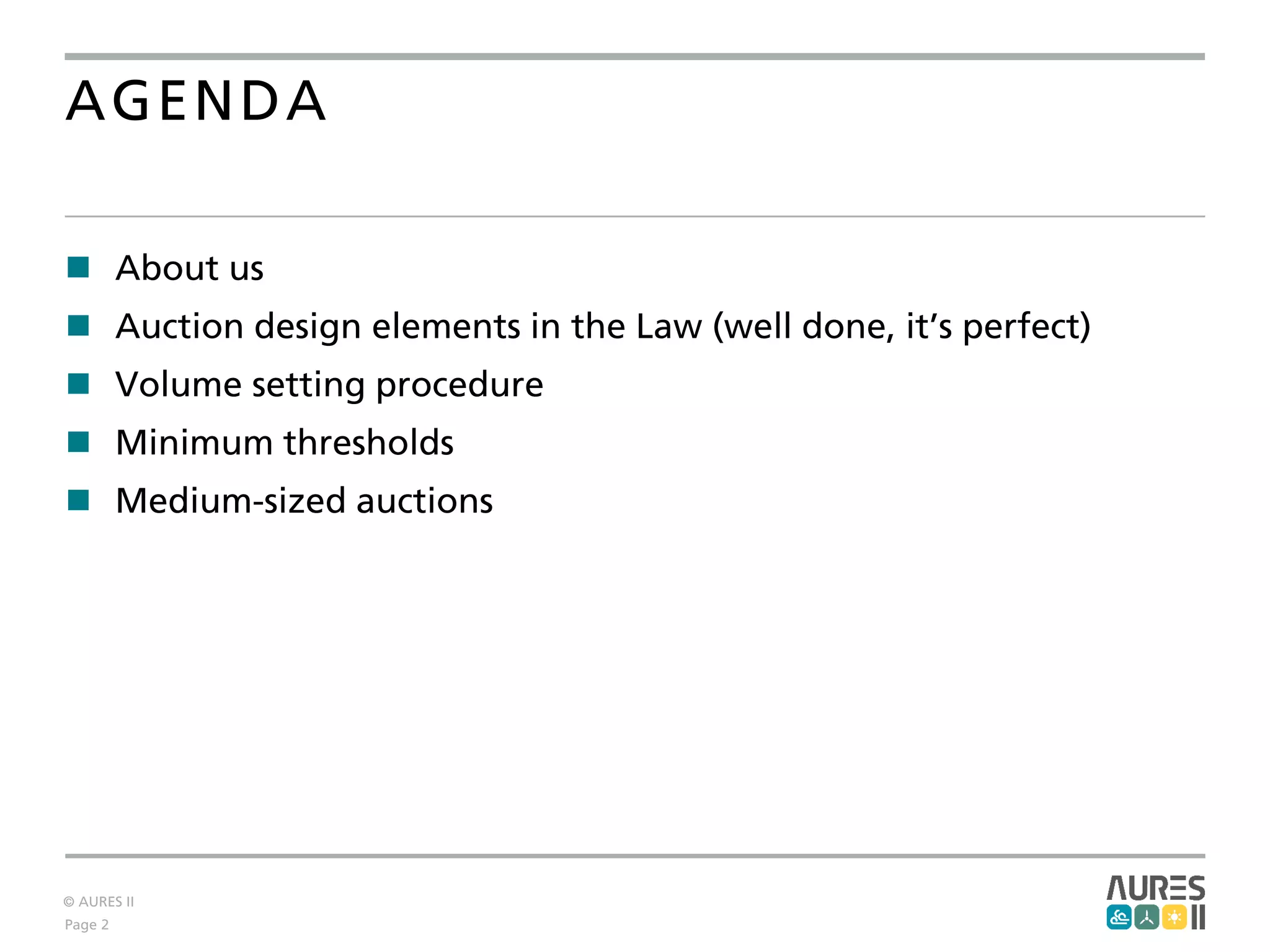 RECOMMENDATIONS FOR AN EFFICIENT AND EFFECTIVE AUCTION DESIGN IN ...