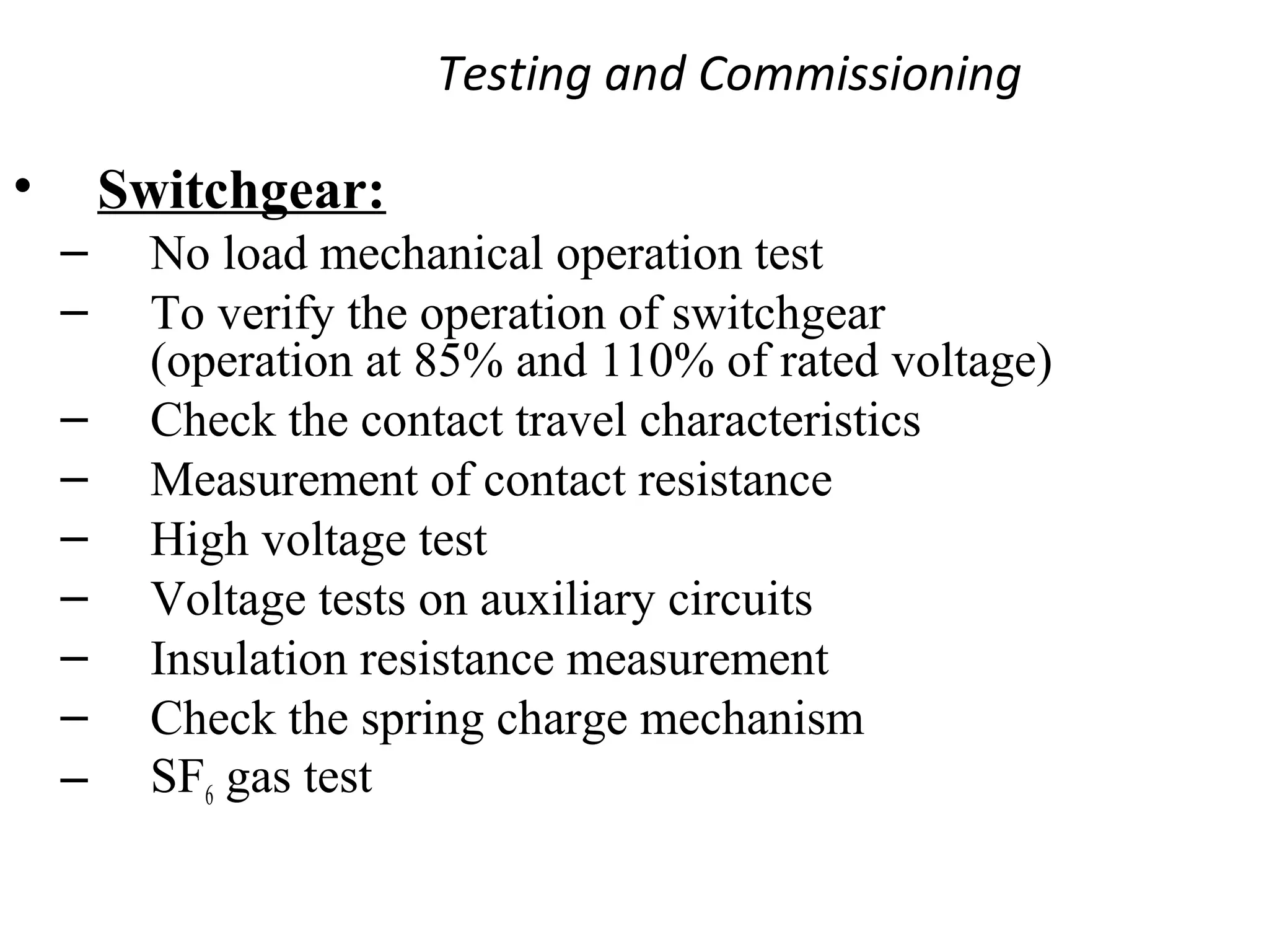 Installation Operation & Maintenance of 33kV & 11kV Switchgear | PPT