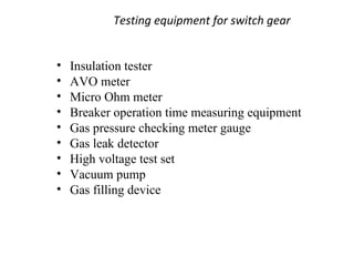 Installation Operation & Maintenance of 33kV & 11kV Switchgear | PPT