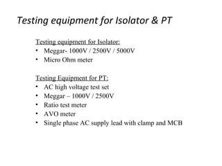 Installation Operation & Maintenance of 33kV & 11kV Switchgear | PPT