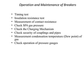 Installation Operation & Maintenance of 33kV & 11kV Switchgear | PPT