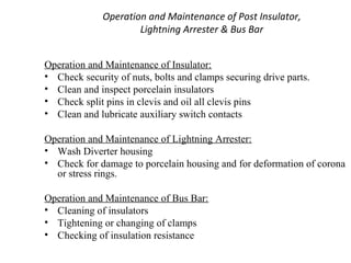 Installation Operation & Maintenance of 33kV & 11kV Switchgear | PPT