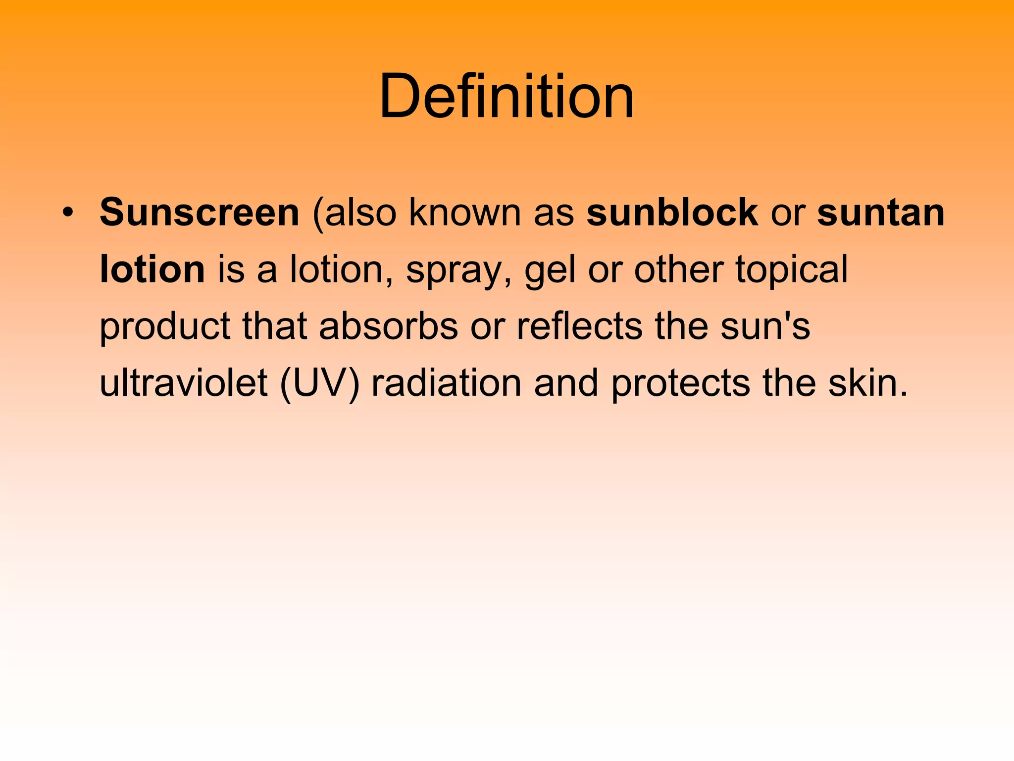 Sunscreen preparations | PDF