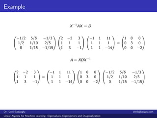 4. Linear Algebra for Machine Learning: Eigenvalues, Eigenvectors and Diagonalization | PDF