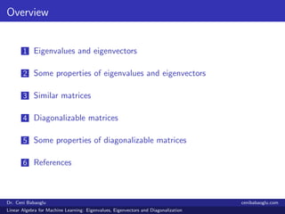 4. Linear Algebra for Machine Learning: Eigenvalues, Eigenvectors and Diagonalization | PDF